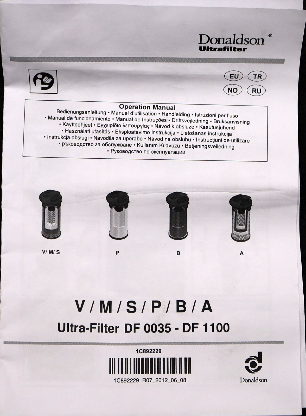DONALDSON Filter Element A0070 1C486016 DF-Anschluss Länge 150mm (5.91 ...